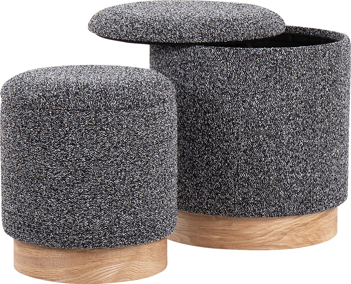 Shimoore Black Nesting Ottoman, Set of 2 - Rooms To Go