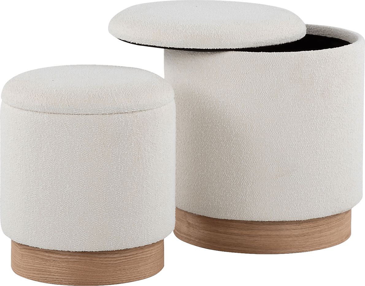 Shimoore Cream Nesting Ottoman, Set of 2 - Rooms To Go
