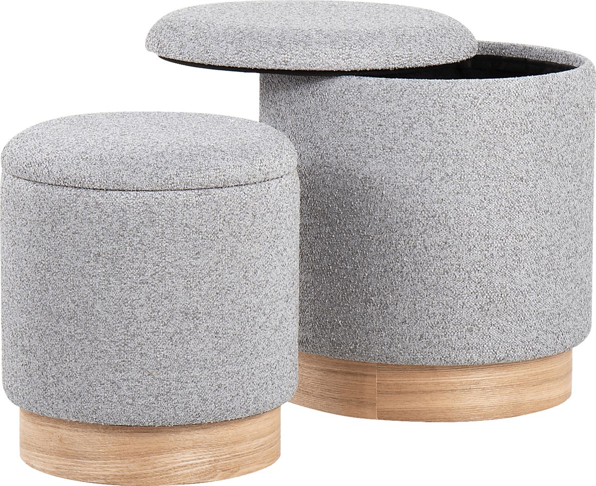 Shimoore Gray Nesting Ottoman, Set of 2 - Rooms To Go