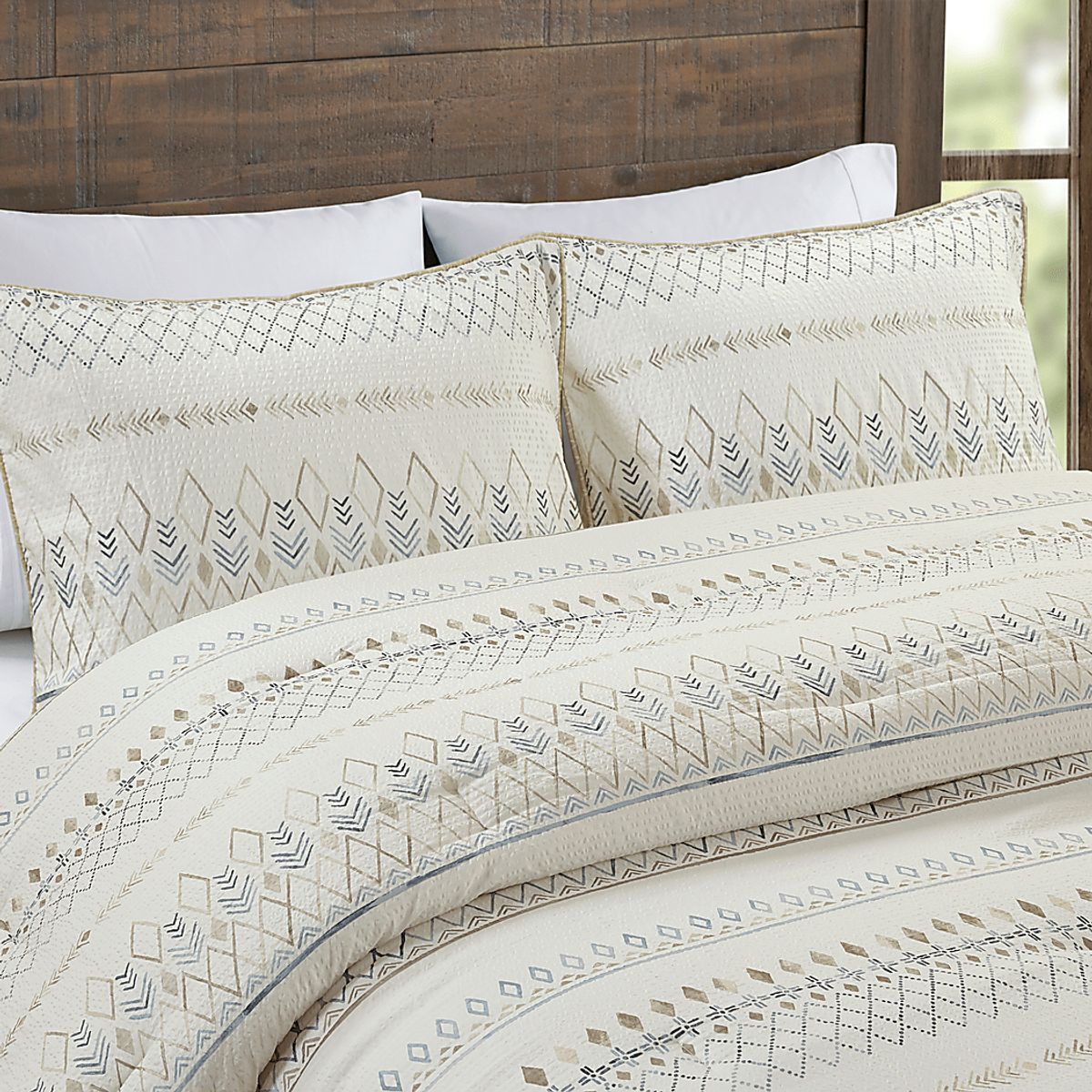 Shofner Taupe Beige Polyester Fabric 5 Pc King/California King ...