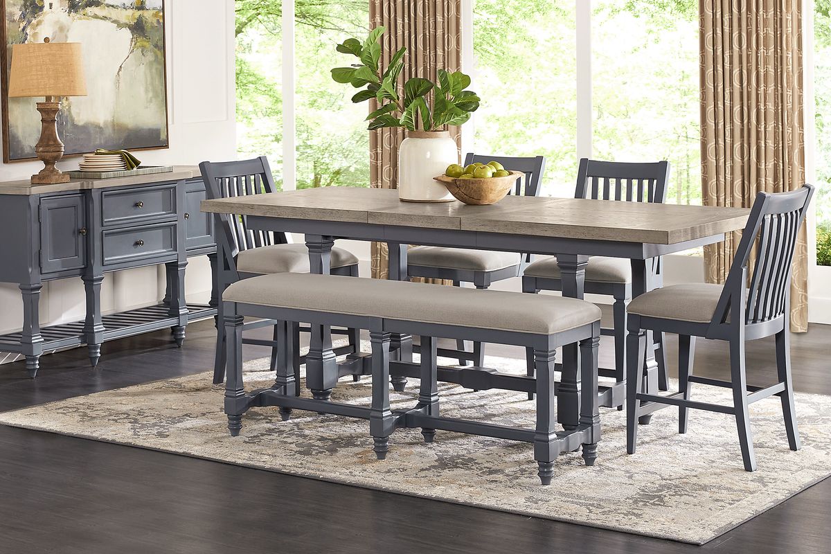 Shorewood 7 Pc Gray Dining Room Set With Counter Height Dining Table ...