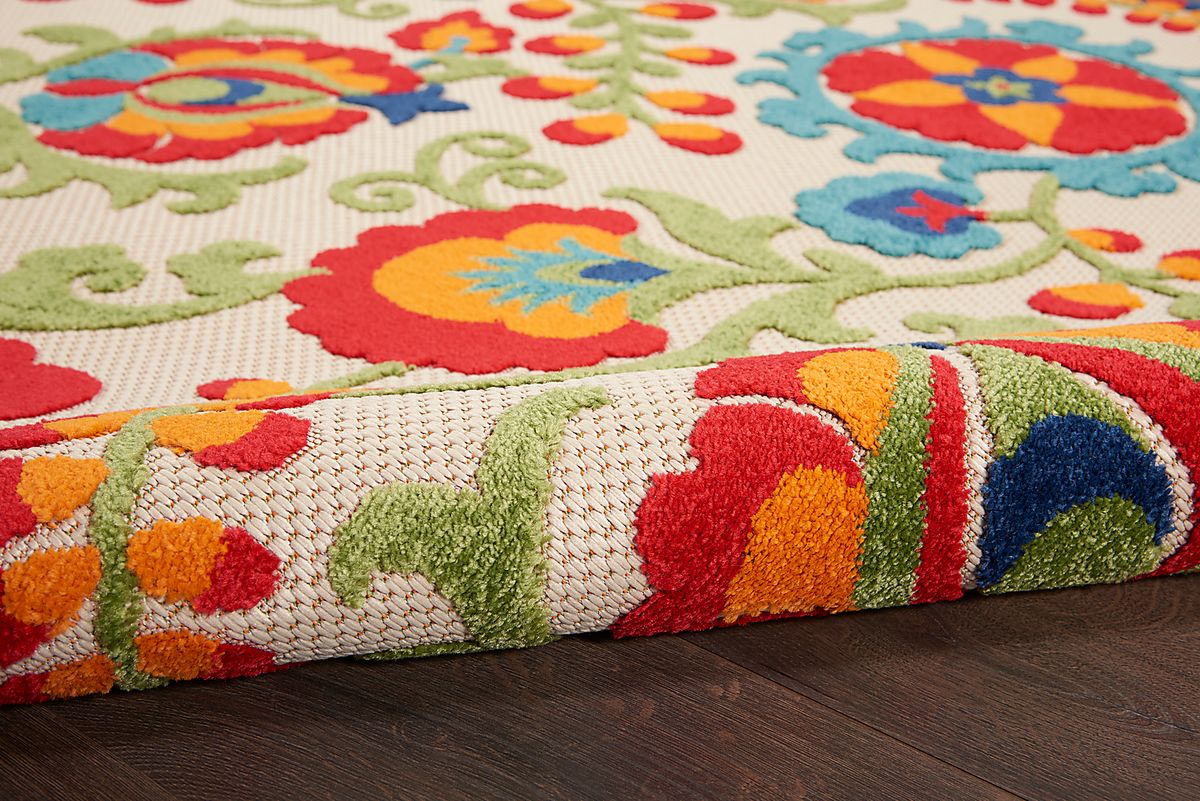 Shyann Multi Polypropylene Fabric Outdoor Rug | Rooms to Go