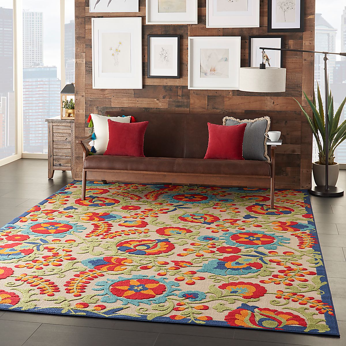 Shyann Multi Polypropylene Fabric Outdoor Rug | Rooms to Go