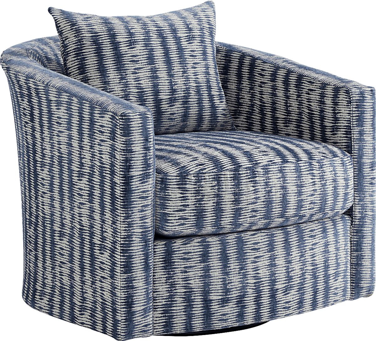 Sienna Way Blue Chenille Fabric Swivel Chair | Rooms to Go