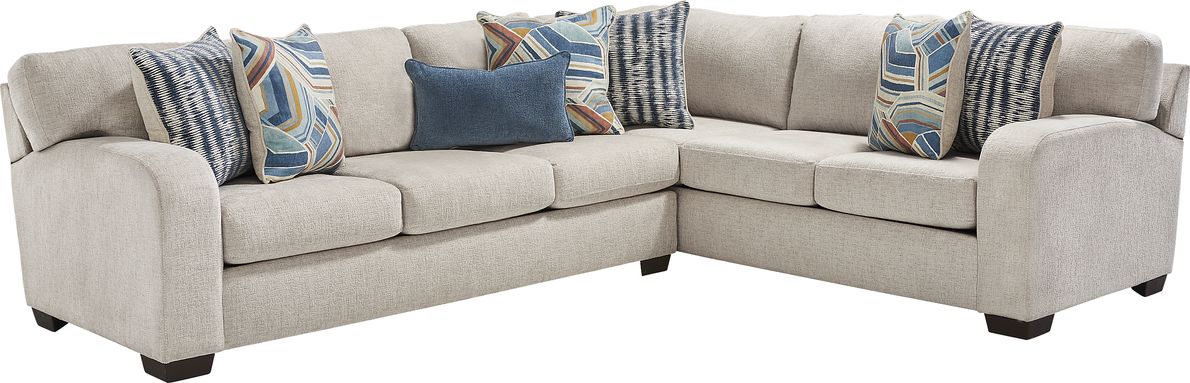 Sienna Way Cream Beige Chenille Fabric 2 Pc Sectional - Rooms To Go