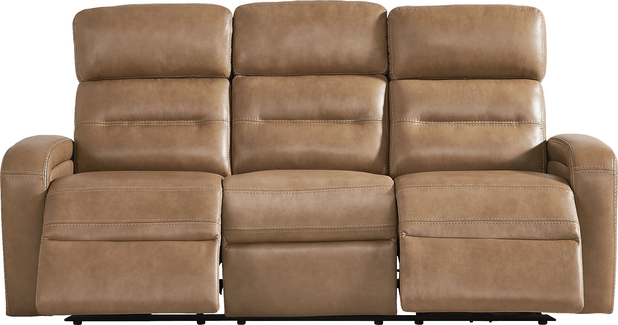 Sierra Madre Saddle Brown Leather Dual Power Reclining Sofa | Rooms to Go
