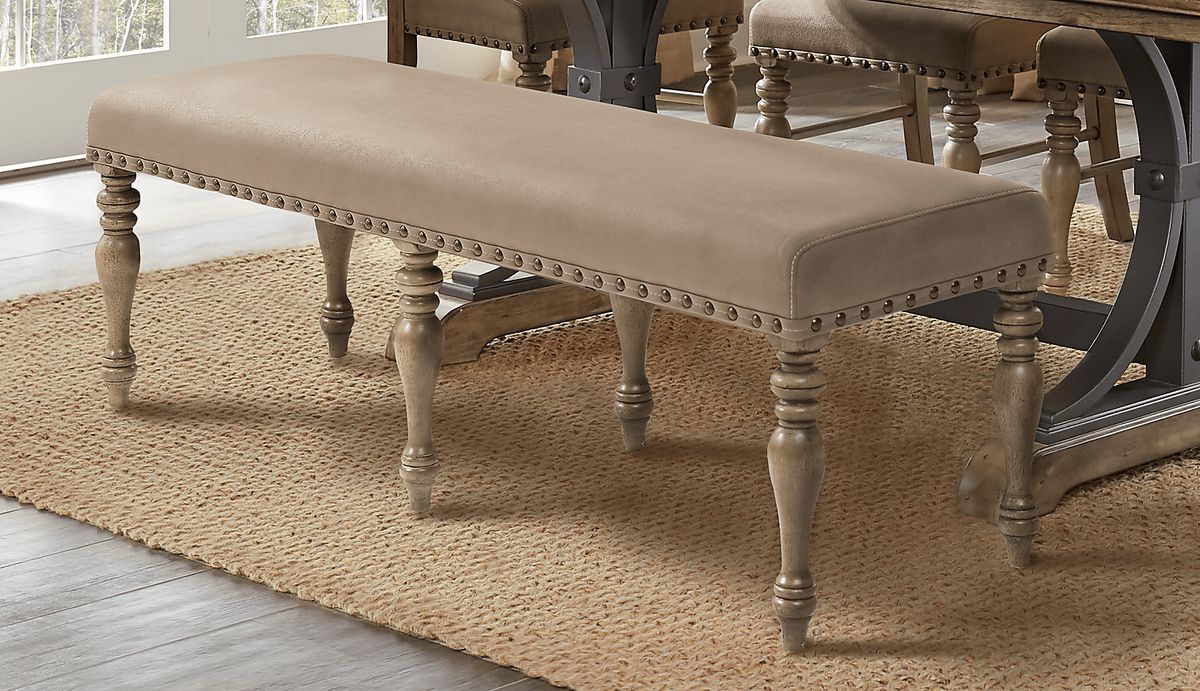 Sierra Vista Driftwood Light Wood Bench | Rooms to Go