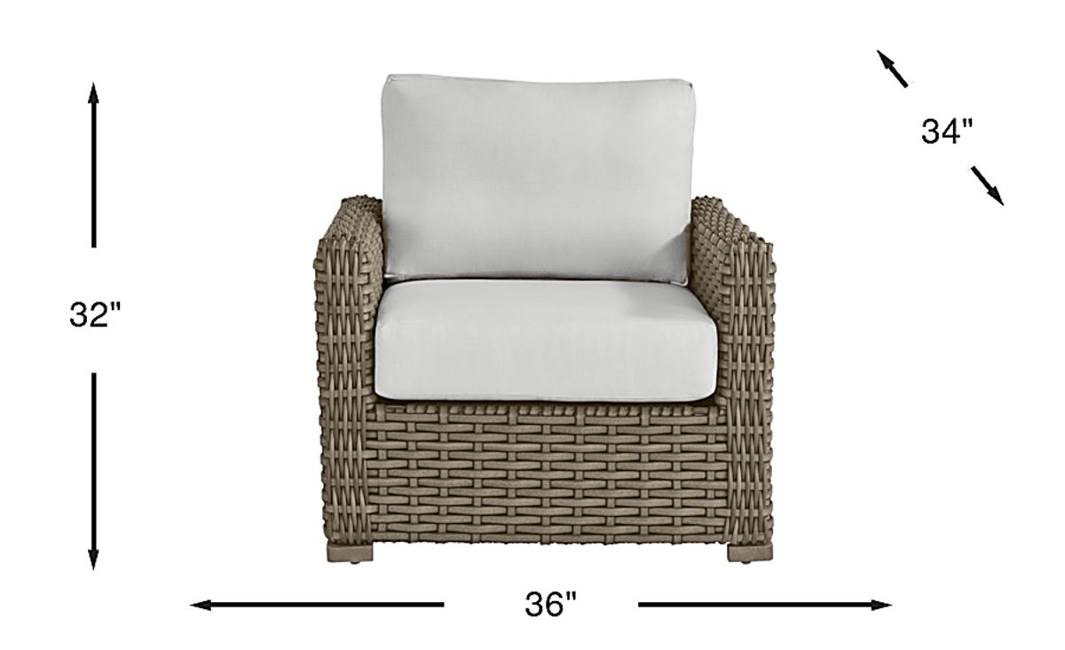 Siesta Key Driftwood Light Wood Dove Beige,Gray Wicker Outdoor Chair ...
