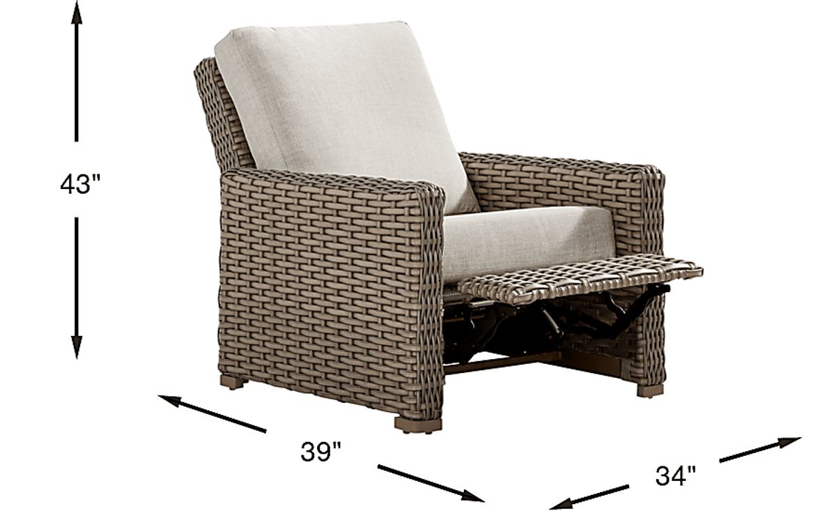 Siesta Key Driftwood Light Wood Desert Yellow Wicker Outdoor Reclining ...