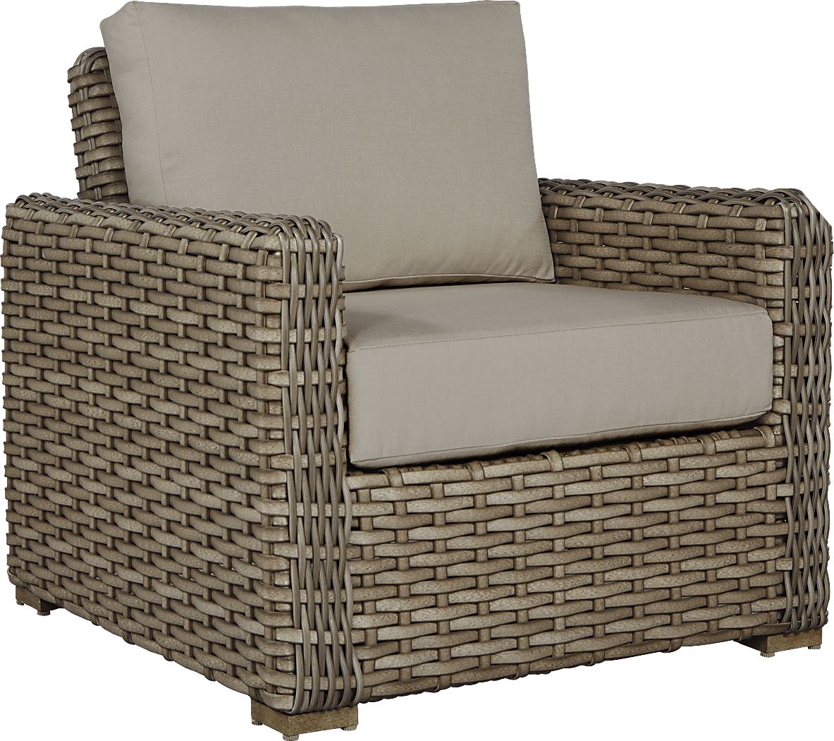 Siesta Key Driftwood Outdoor Chair with Sand Cushions - Rooms To Go
