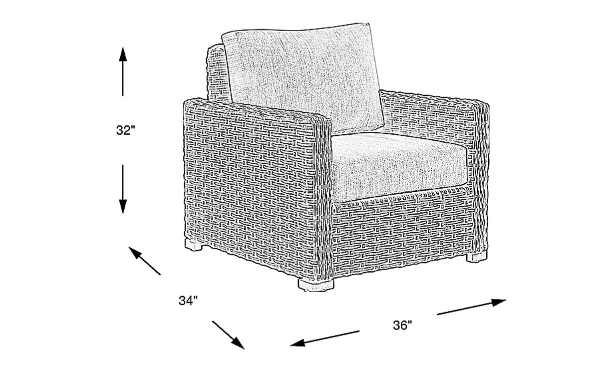 Siesta Key Driftwood Light Wood Steel Gray Wicker Outdoor Chair | Rooms ...