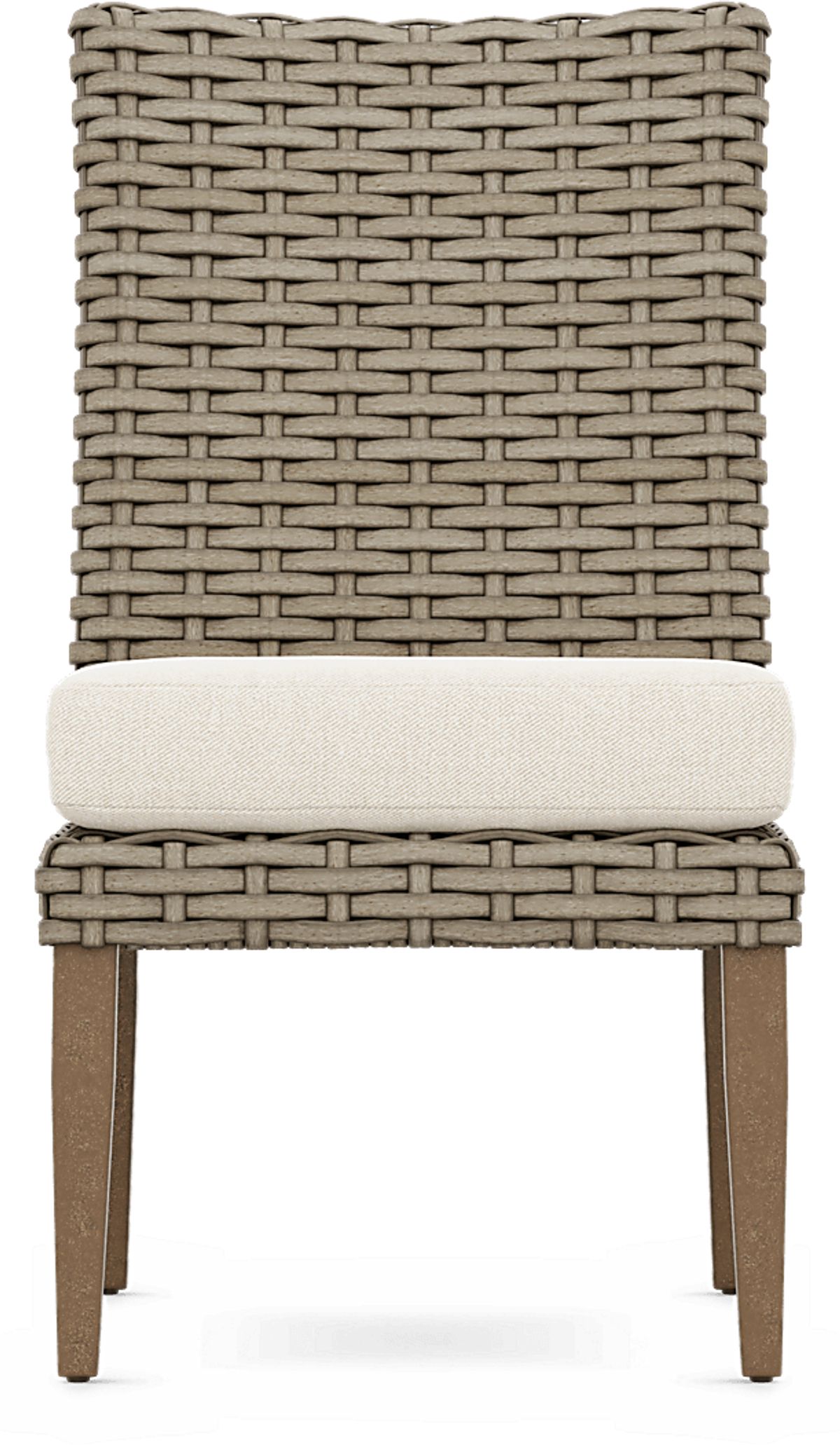 Siesta Key Driftwood Light Wood Desert Yellow Wicker Outdoor Side Chair ...