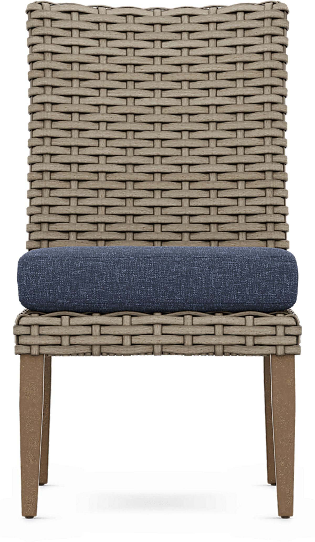 Siesta Key 5 Pc Driftwood Light Wood Ink Blue Wicker Outdoor Dining Set ...