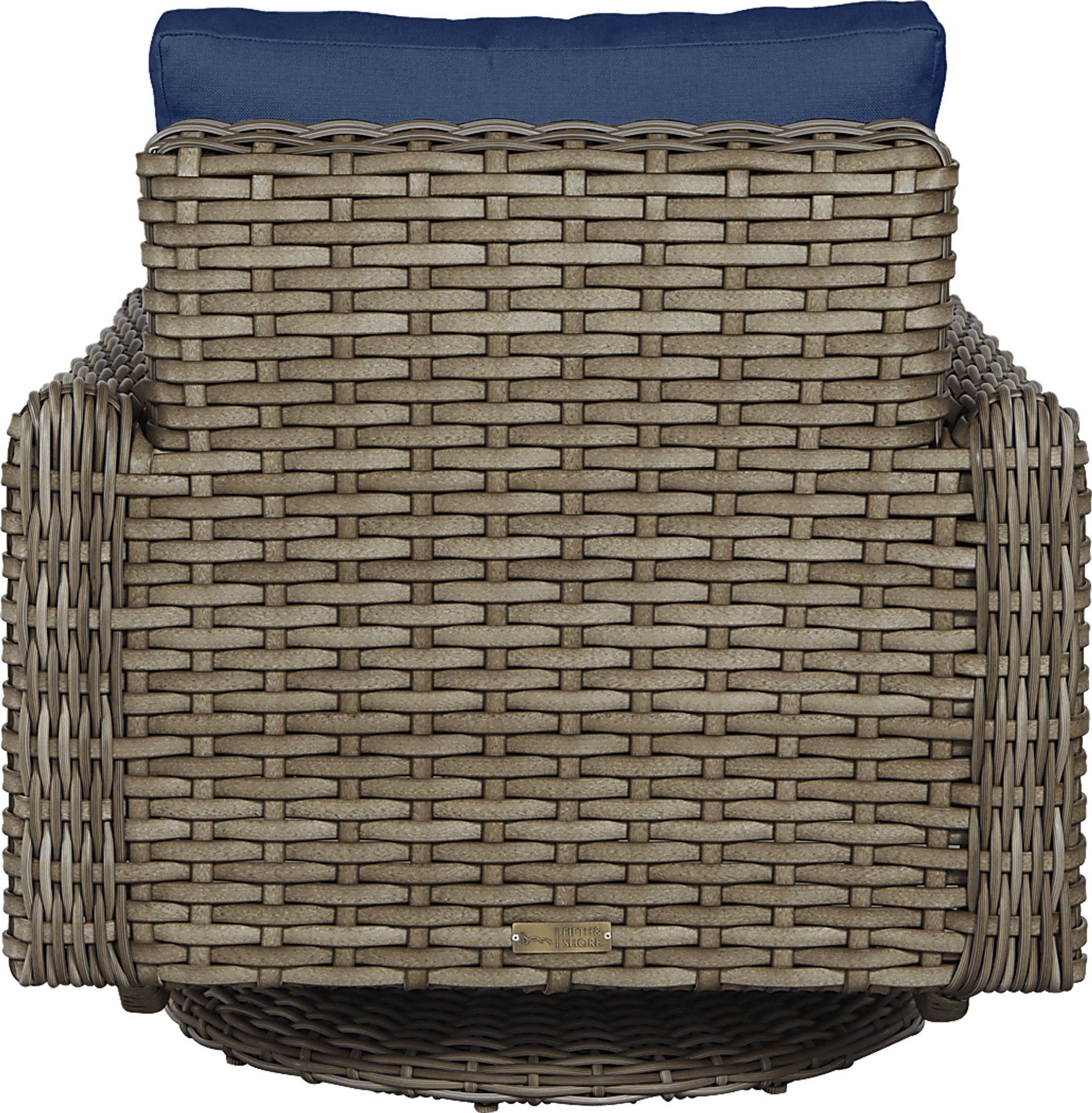Fifth & Shore Siesta Key Wicker Indigo Blue Outdoor Swivel Chair ...