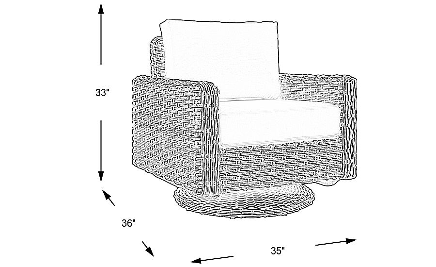 Siesta Key Driftwood Outdoor Swivel Chair with Ink Cushions - Rooms To Go