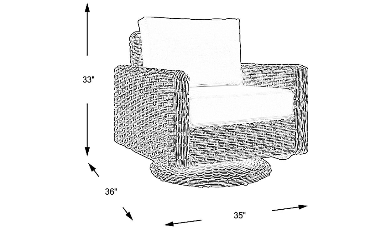 Siesta Key Wicker Ink Blue Outdoor Swivel Chair | Rooms to Go