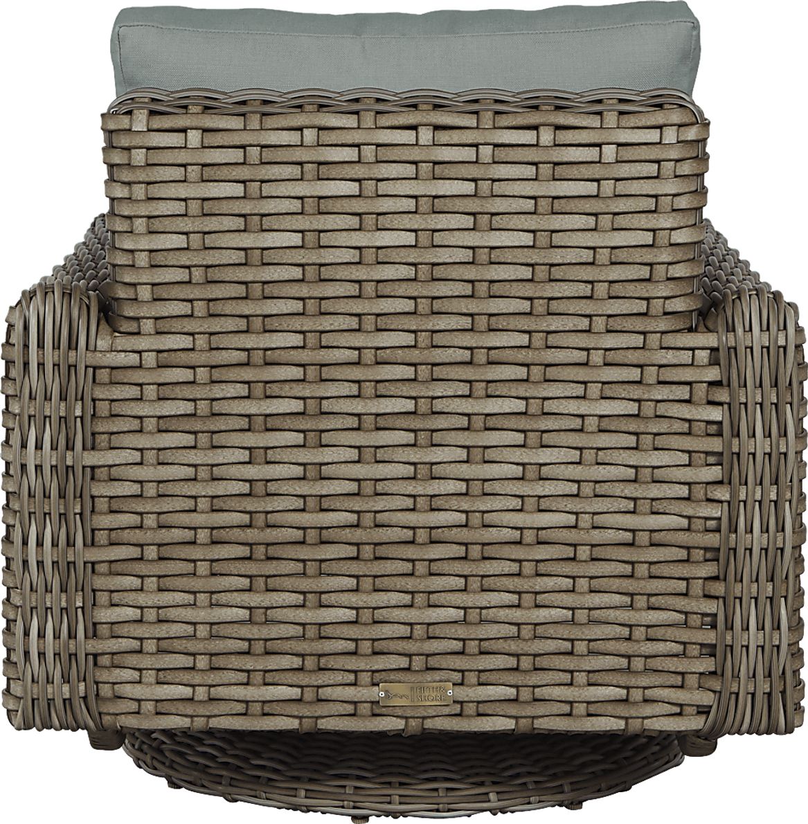 Siesta Key Driftwood Outdoor Swivel Chair with Seafoam Cushions - Rooms ...