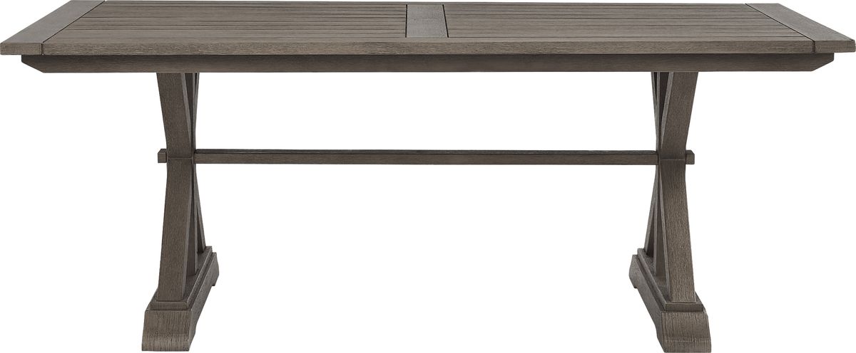 Siesta Key 6 Pc Gray Twine Wood Outdoor Dining Set With 76 In ...