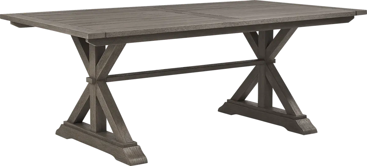 Siesta Key 6 Pc Gray Twine Wood Outdoor Dining Set With 76 In ...