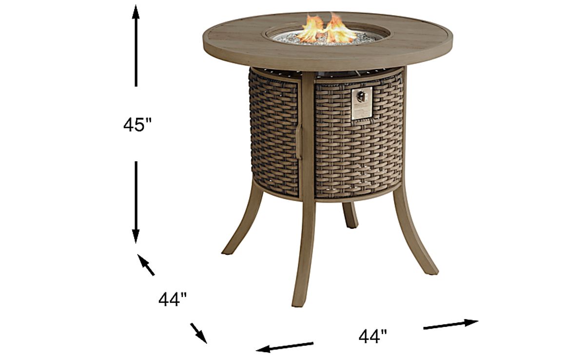 Siesta Key Gray Aluminum Outdoor Fire Bar Table | Rooms to Go