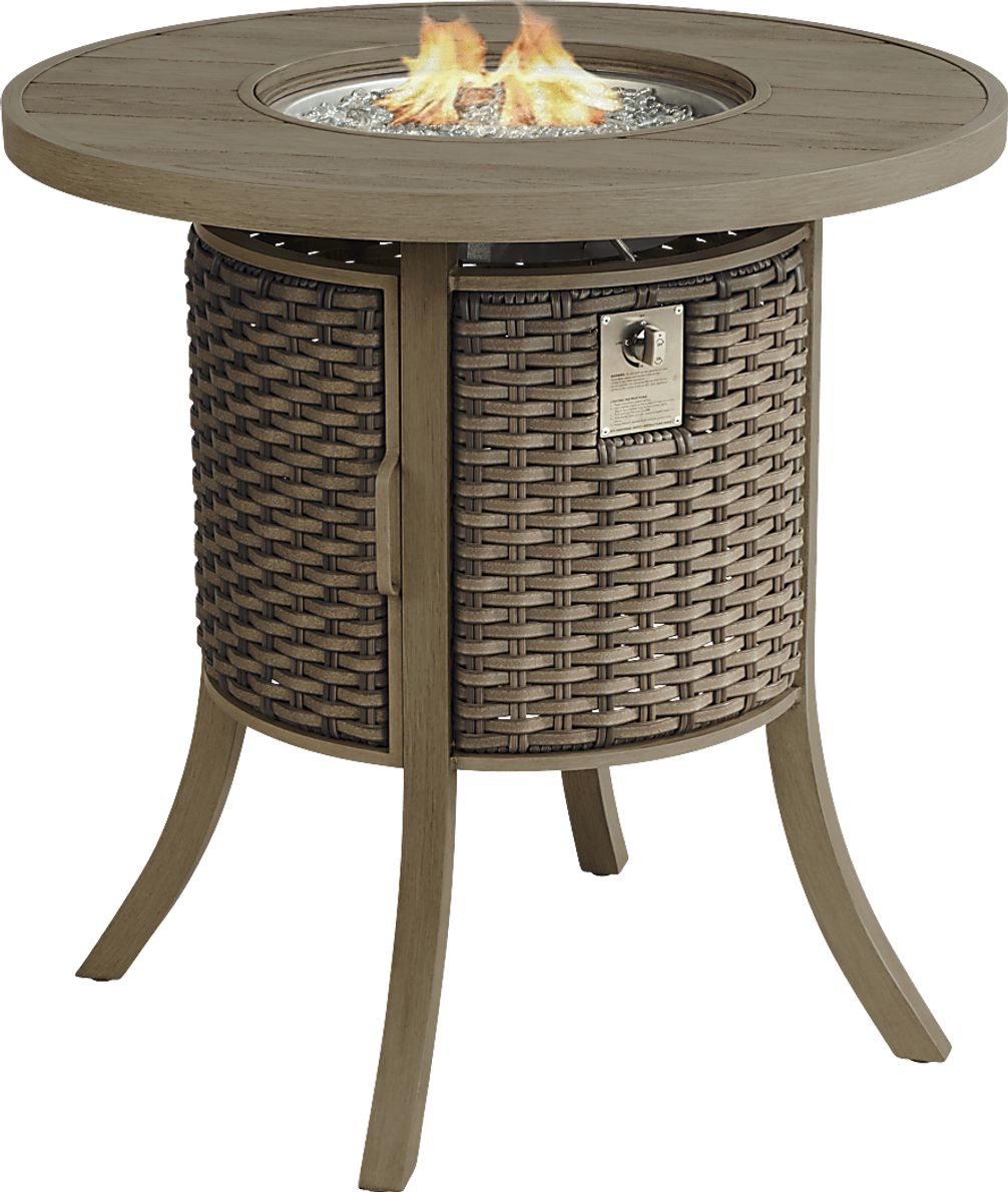 Siesta Key Gray Aluminum Outdoor Fire Bar Table - Rooms To Go
