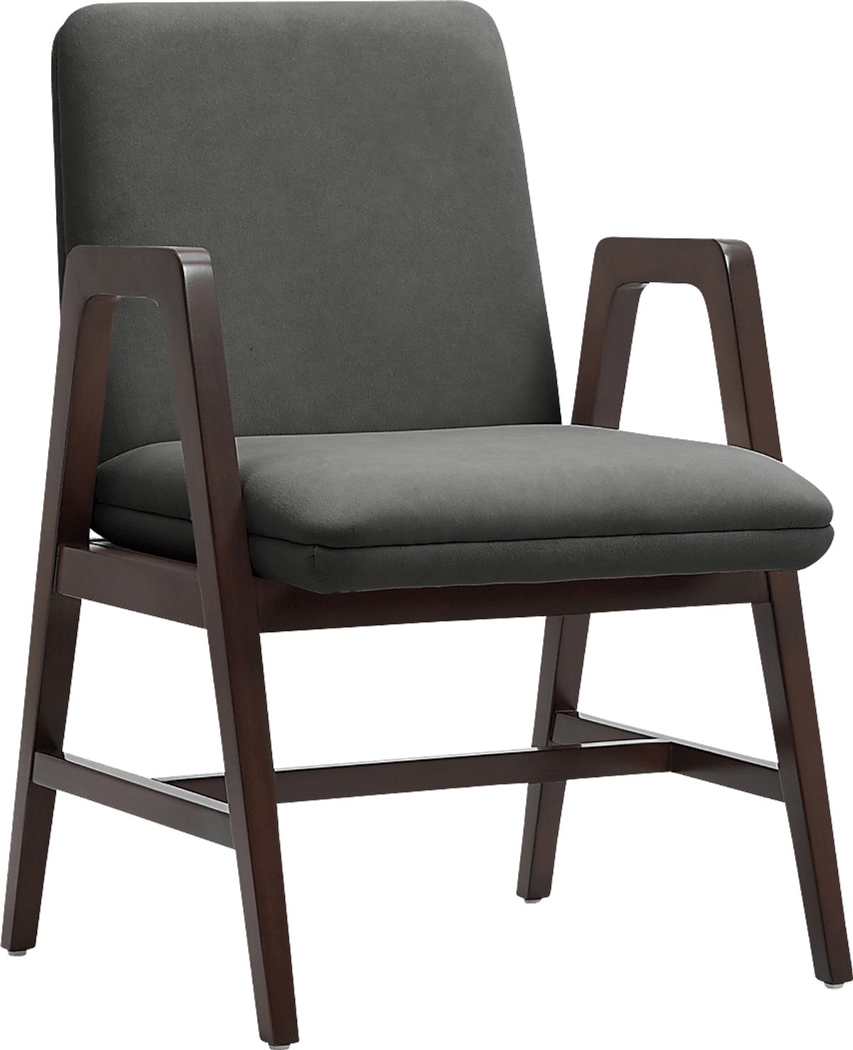 Signett Dark Gray Velvet Plush Arm Chair | Rooms to Go