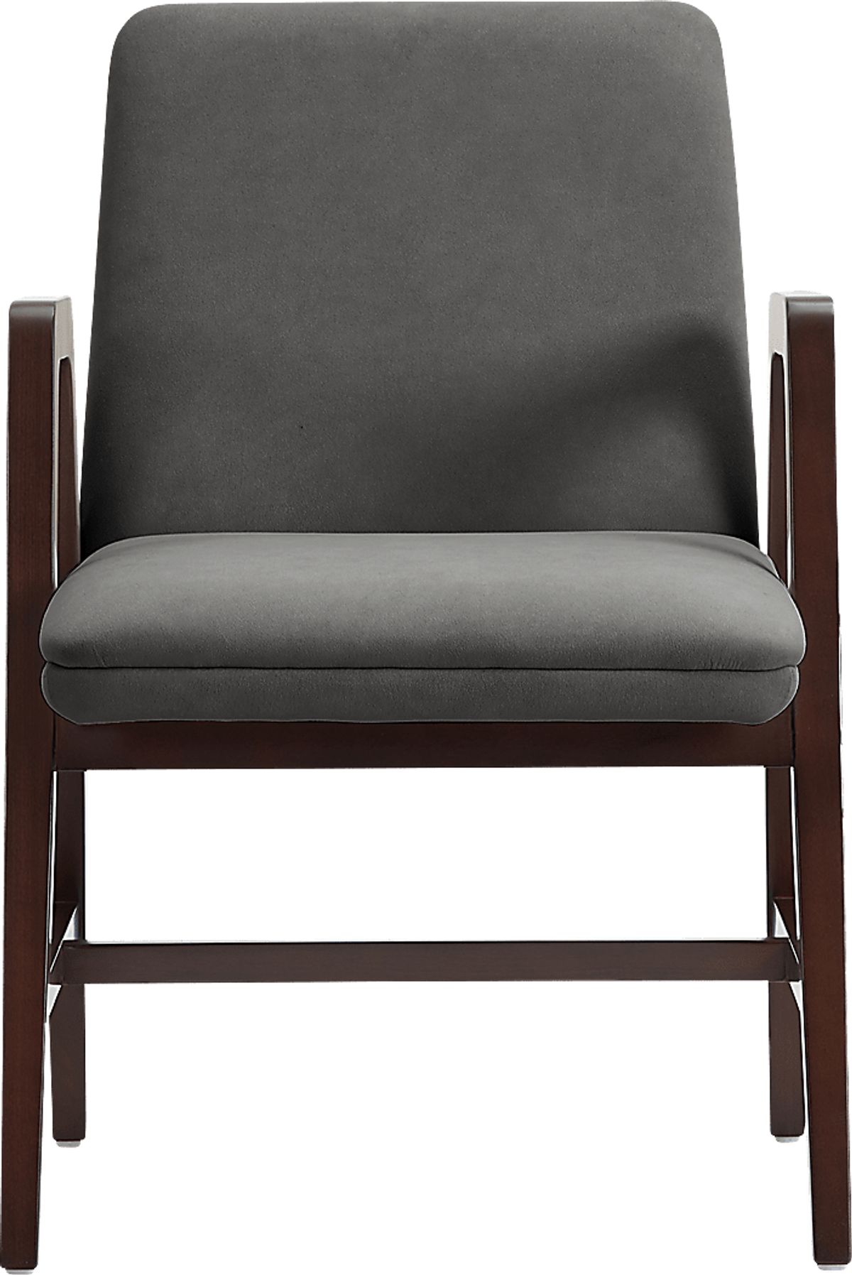 Signett Dark Gray Velvet Plush Arm Chair | Rooms to Go
