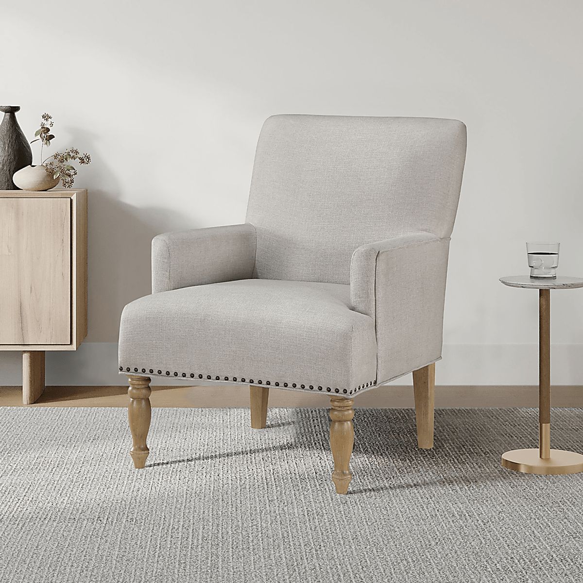 Sillas Beige Polyester Fabric Arm Chair | Rooms to Go