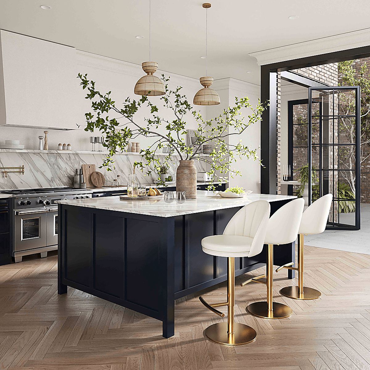 Silsbee Cream Beige Polyurethane Fabric Adjustable Height,Swivel ...