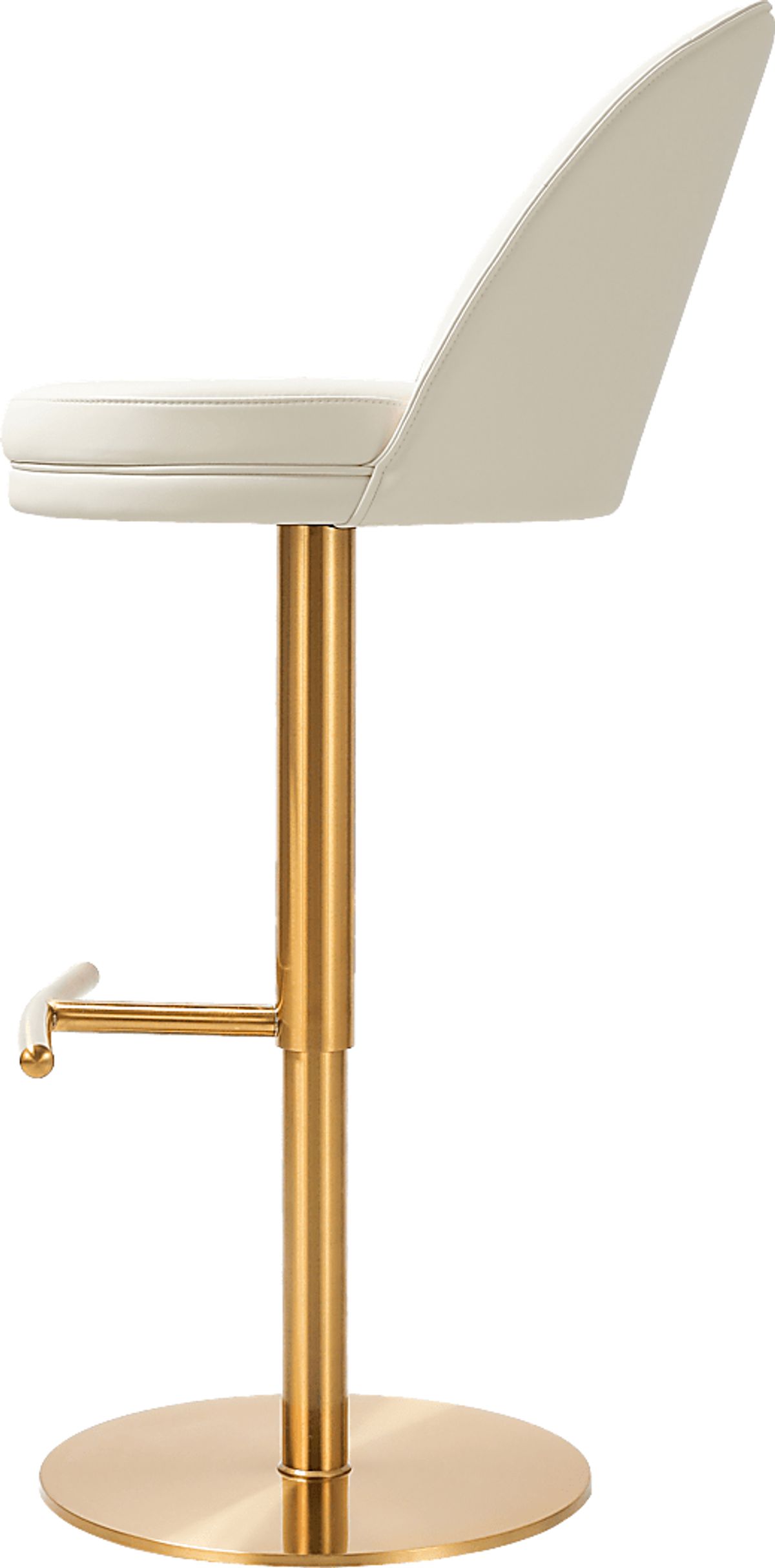 Silsbee Cream Beige Polyurethane Fabric Adjustable Height,Swivel ...