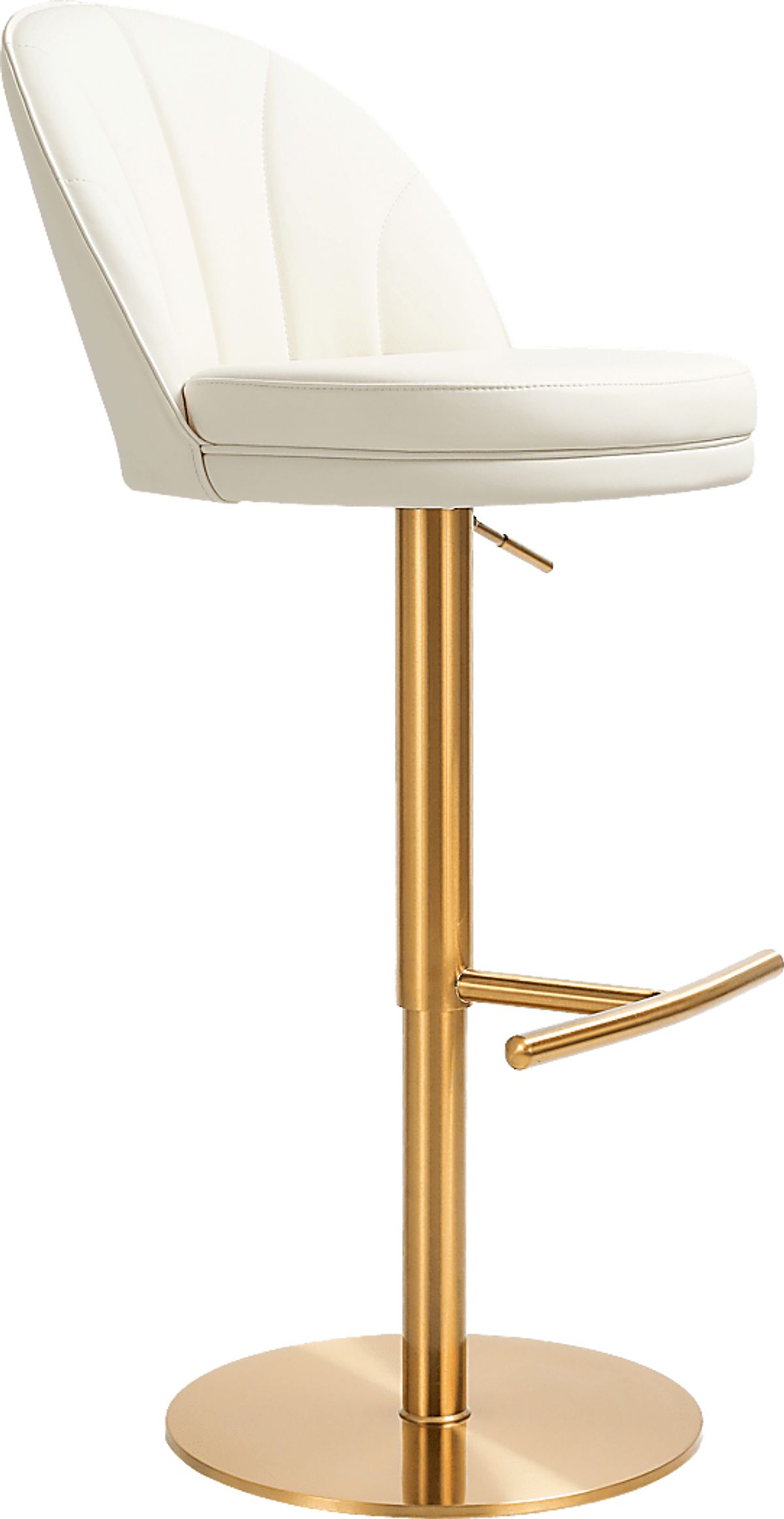 Silsbee Cream Beige Polyurethane Fabric Adjustable Height,Swivel ...