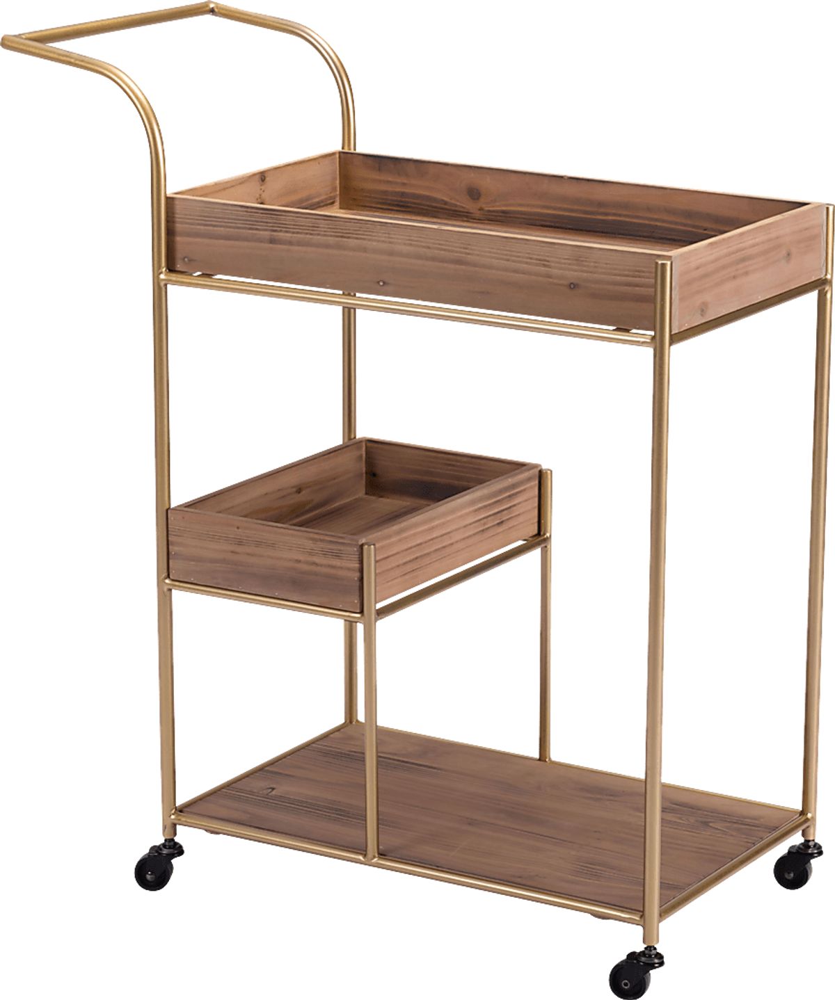 Sinead Brown Dark Wood Bar Cart | Rooms to Go