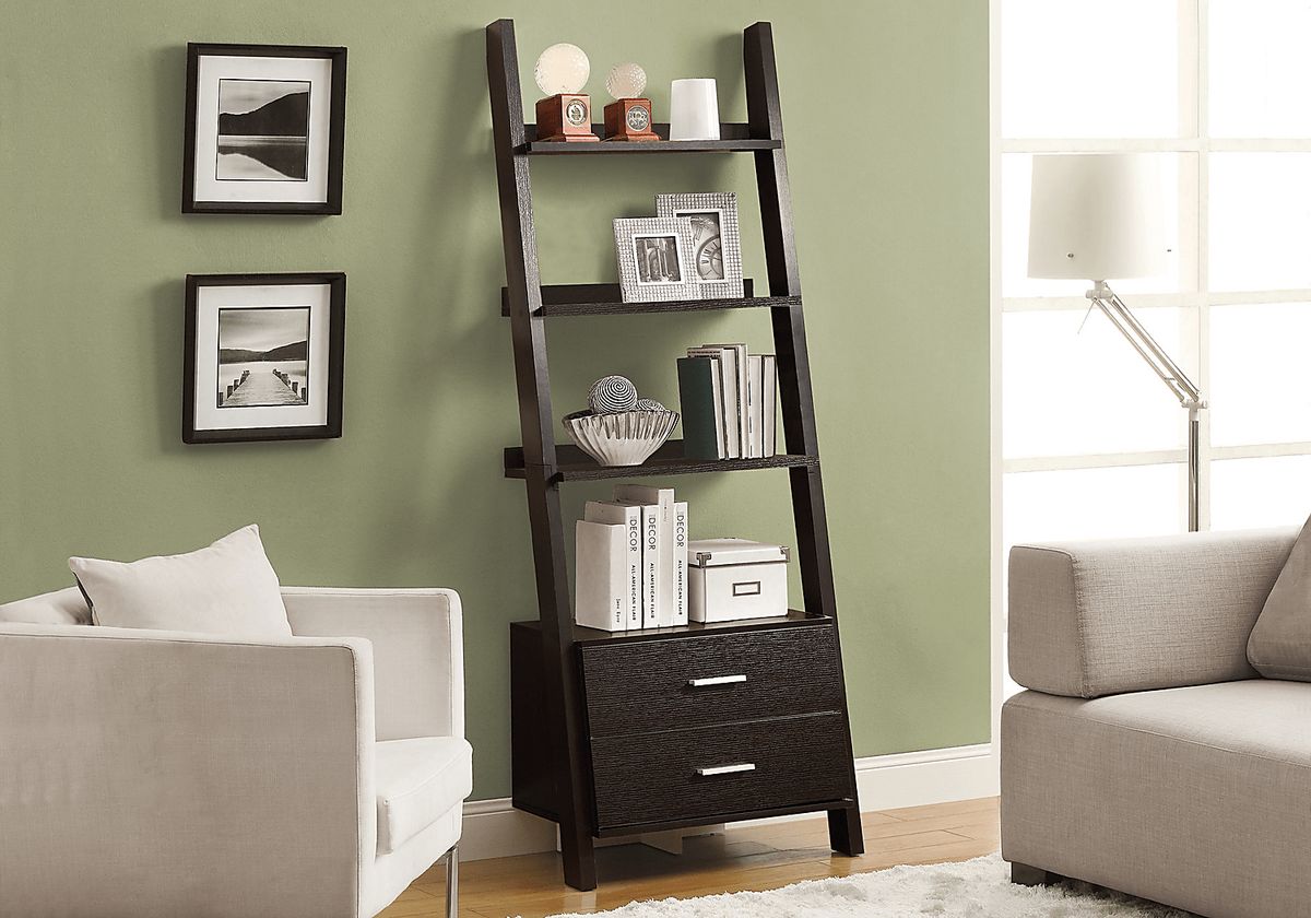 Singleton Cappuccino Dark Wood Bookcase | Rooms to Go