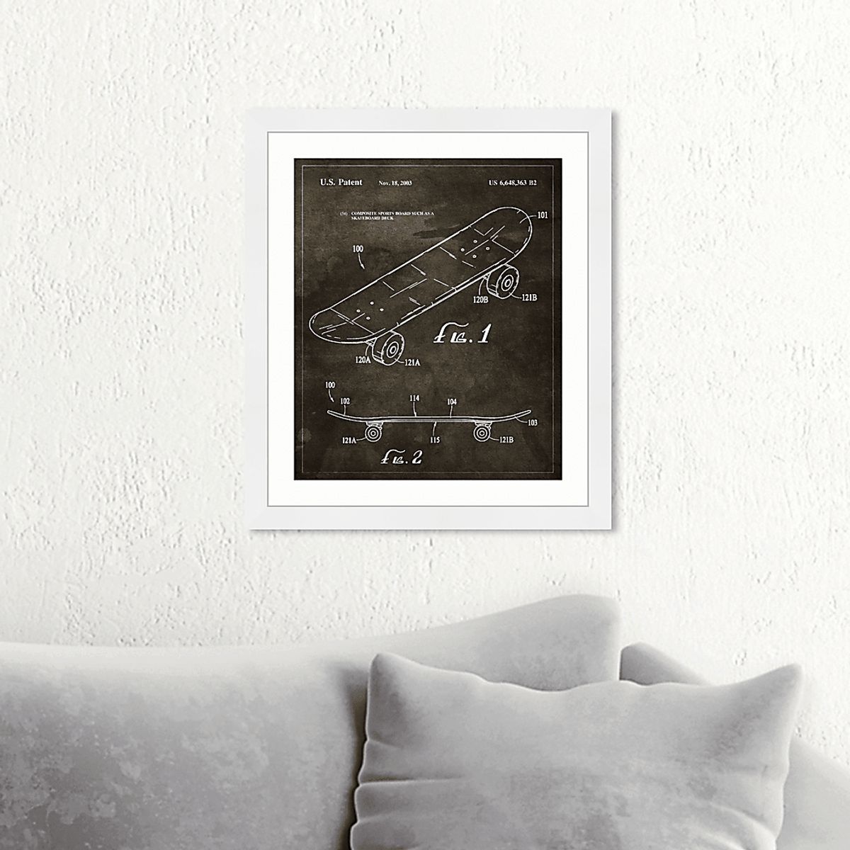 Skateboard Blueprint Artwork | Rooms to Go