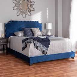 Skylyn Blue Colors Velvet Plush Full Bed | Rooms to Go