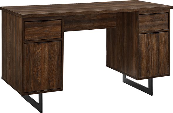 Dark Wood Home Office Desk, Computer Desks