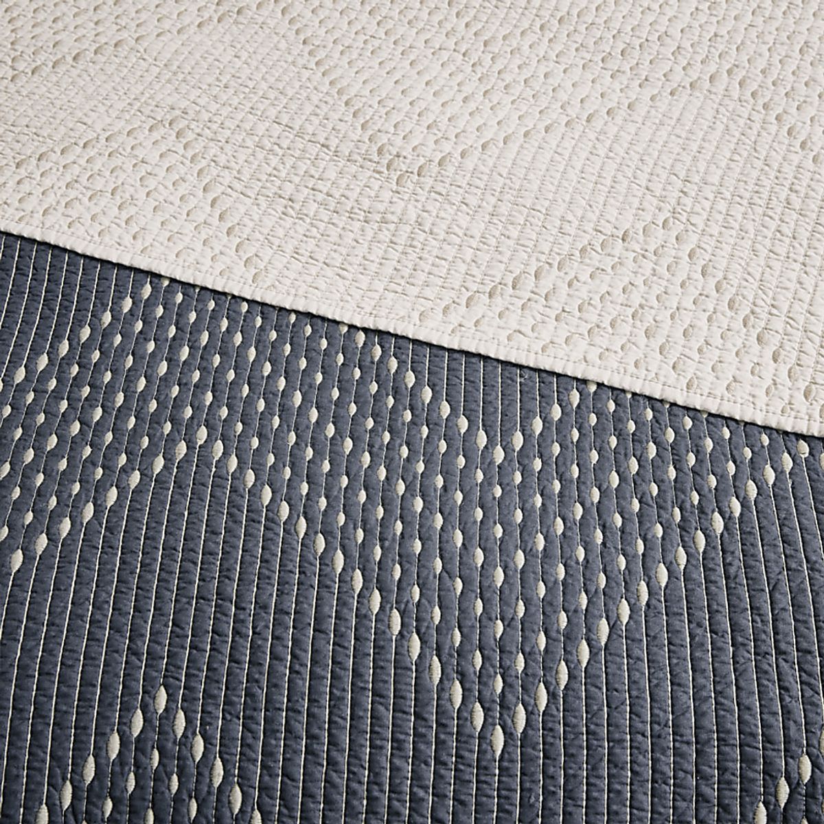 Slothower Navy Blue Cotton Fabric 3 Pc Full/Queen Comforter Set | Rooms ...