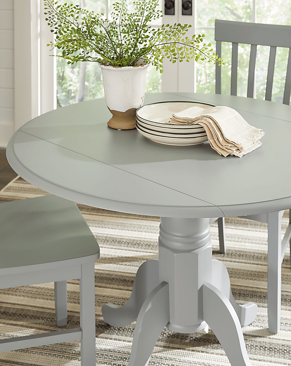 Smithtown 3 Pc Gray Dining Room Set With Round Dining Table, Side Chair ...