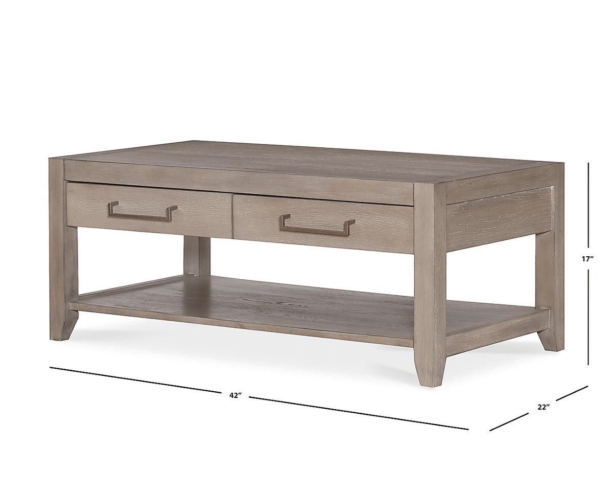Socastee Gray 2 Drawer Cocktail Table | Rooms to Go