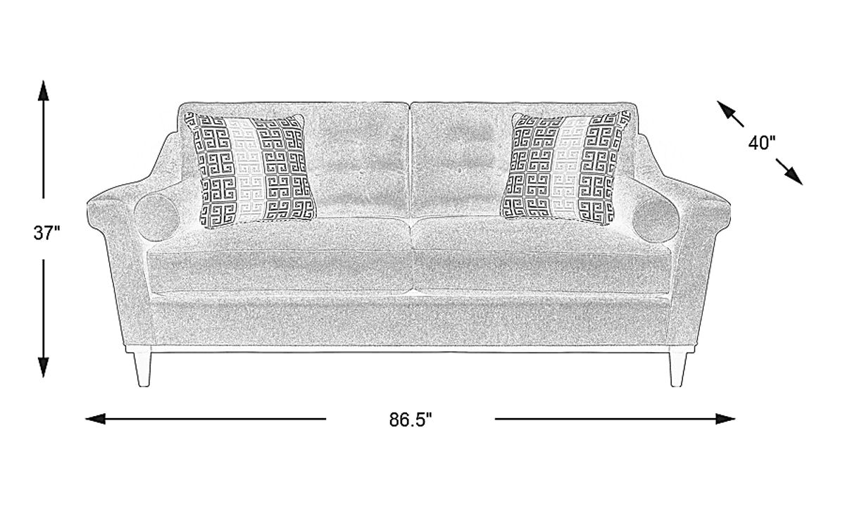 Sofia Vergara Angora Granite Gray Polyester Fabric Sofa | Rooms to Go