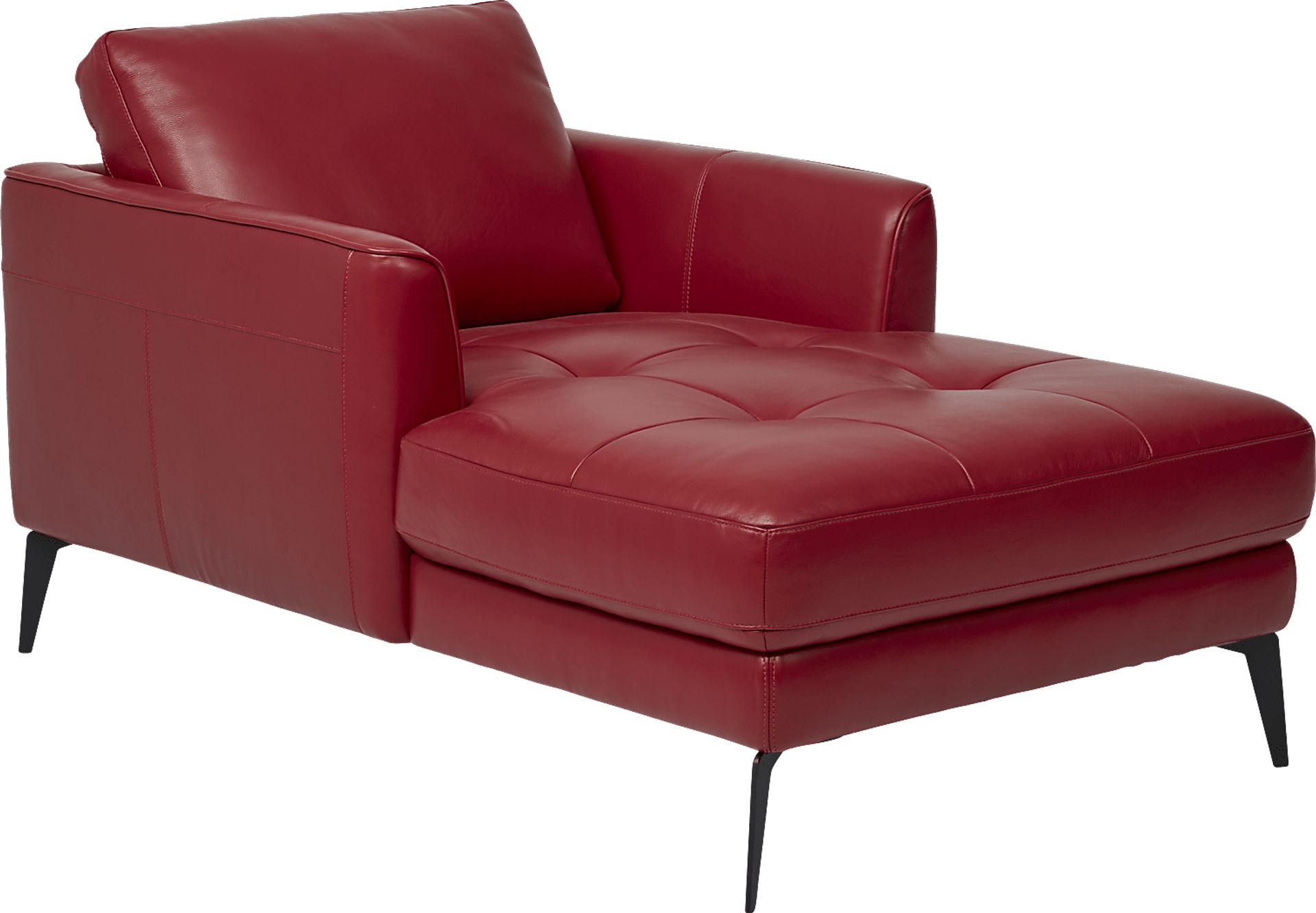 Red leather chaise lounge chair store