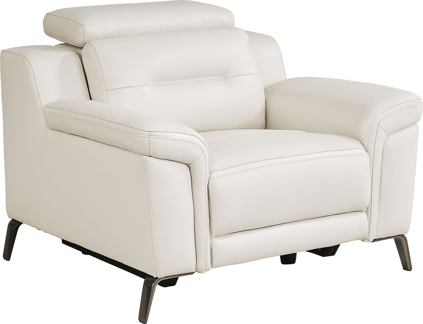 Castella Ivory Beige Leather Dual Power Recliner | Rooms to Go
