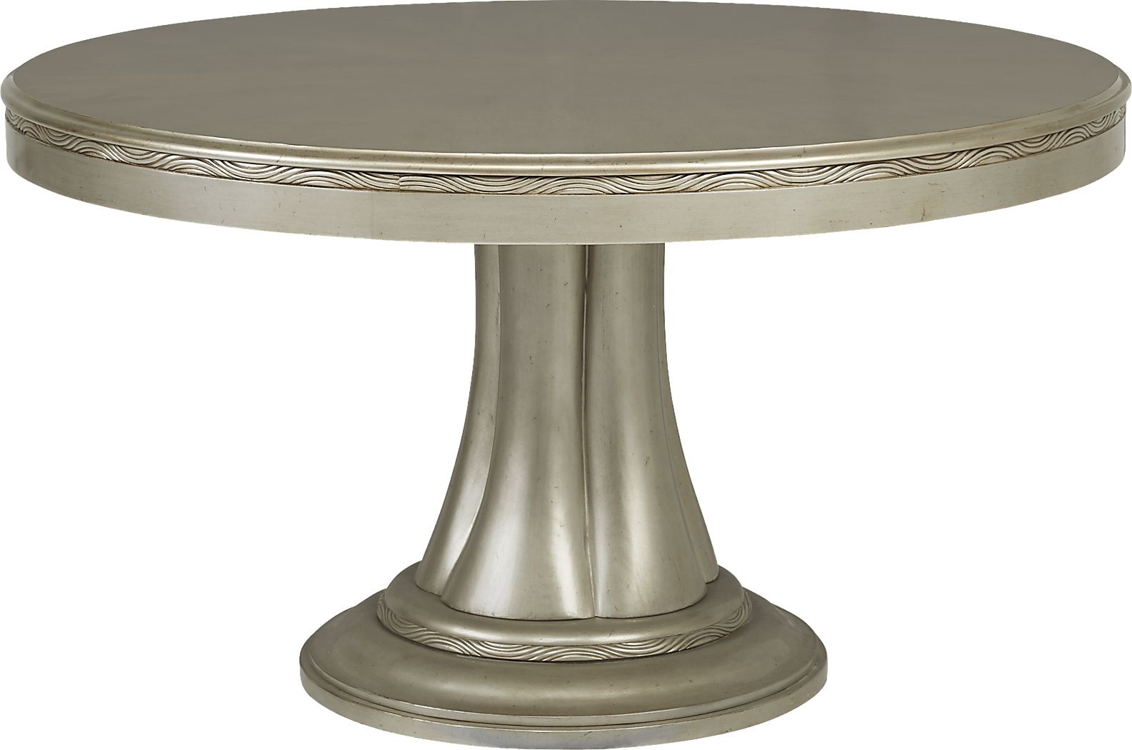 La Reina Silver Round Dining Table - Rooms To Go