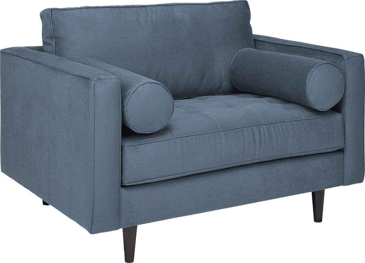 Sofia Vergara Pacific Palisades Indigo Blue Microfiber Chair | Rooms to Go