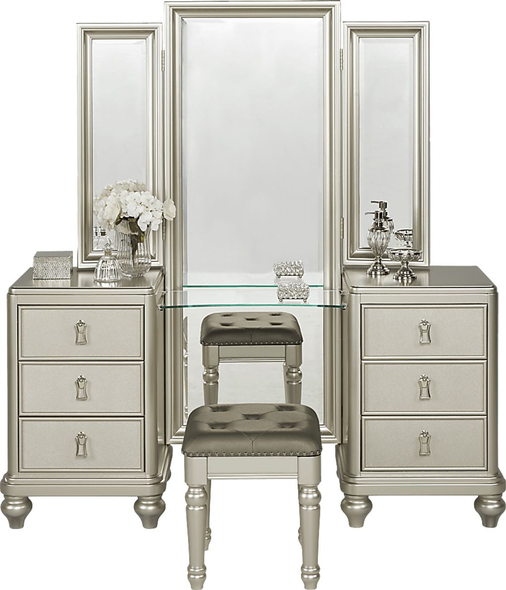 Sofia Vergara Paris 2 Pc Silver Gray Vanity Set - Rooms To Go