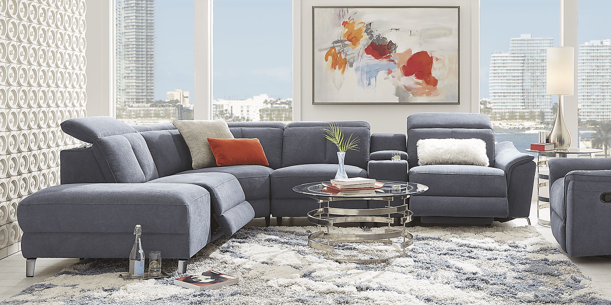 Turano Denim 6 Pc Dual Power Reclining Sectional - Rooms To Go
