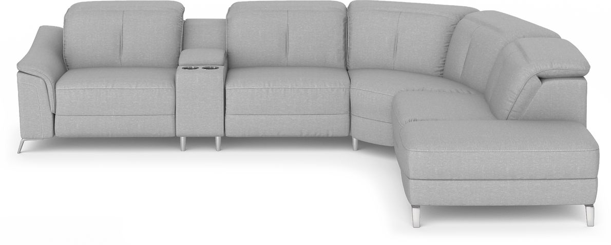 Turano Gray Textured 6 Pc Dual Power Reclining Sectional - Rooms To Go