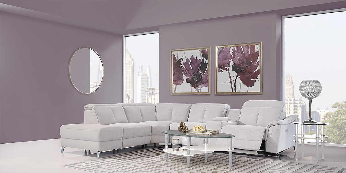 Turano Gray 6 Pc Dual Power Reclining Sectional - Rooms To Go