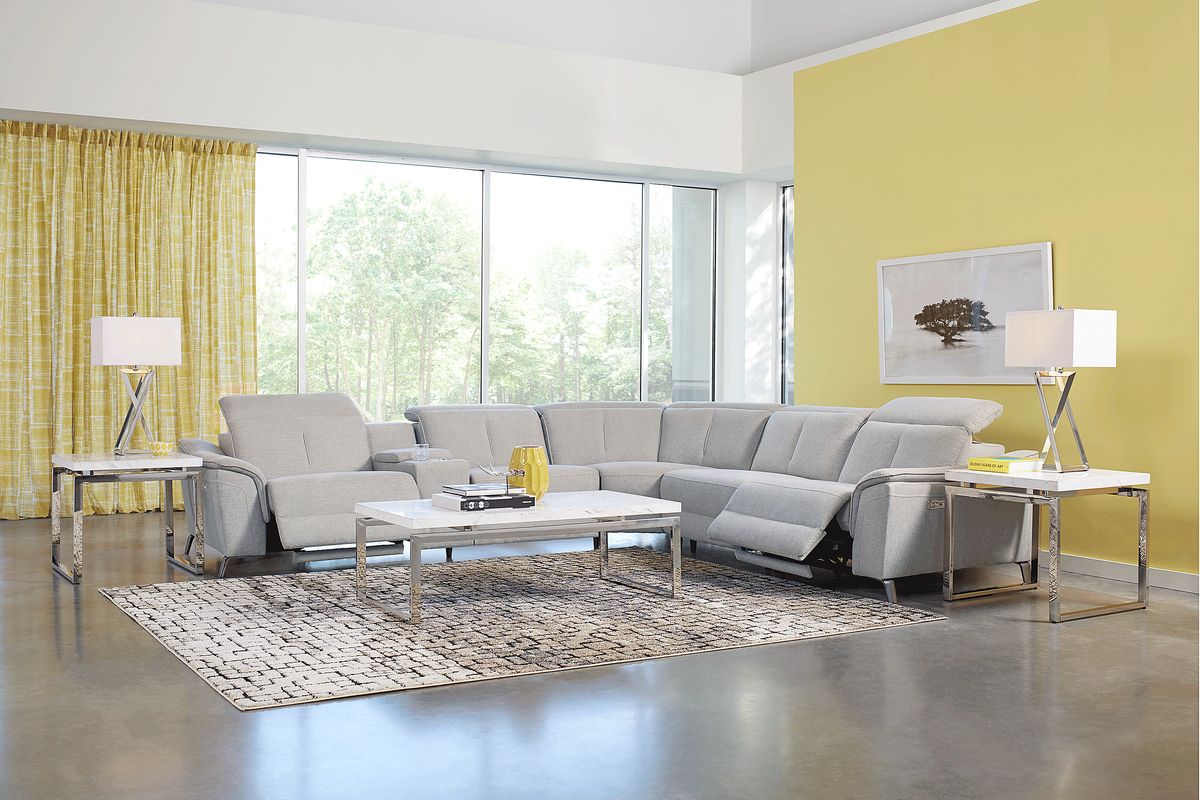 Sofia Vergara Turano Gray Textured 6 Pc Power Reclining Sectional ...