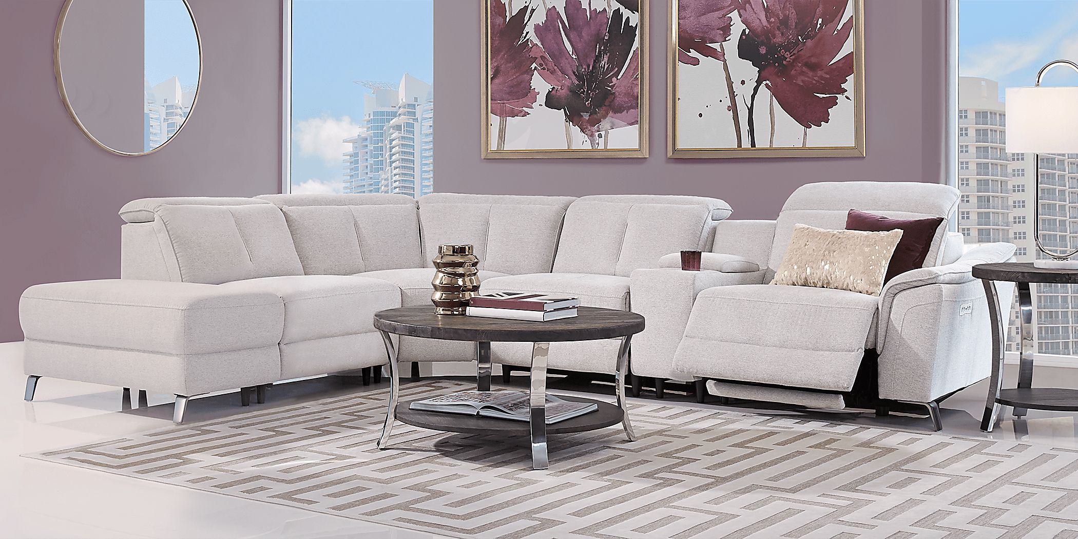 Turano Gray 6 Pc Dual Power Reclining Sectional - Rooms To Go